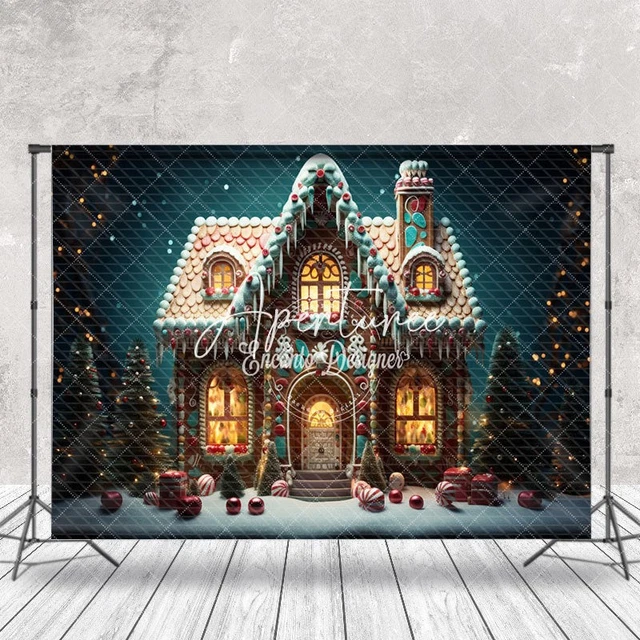 FESTIVE SNOWY FOREST House Light Christmas Backdrop $37.92 - PicClick AU
