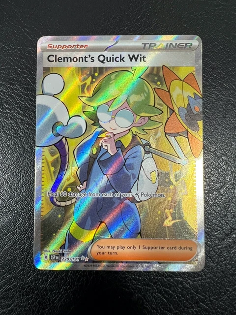 POKÉMON TCG SURGING Sparks Clemont's Quick Wit (FULL ART) Holo Pokemon ...