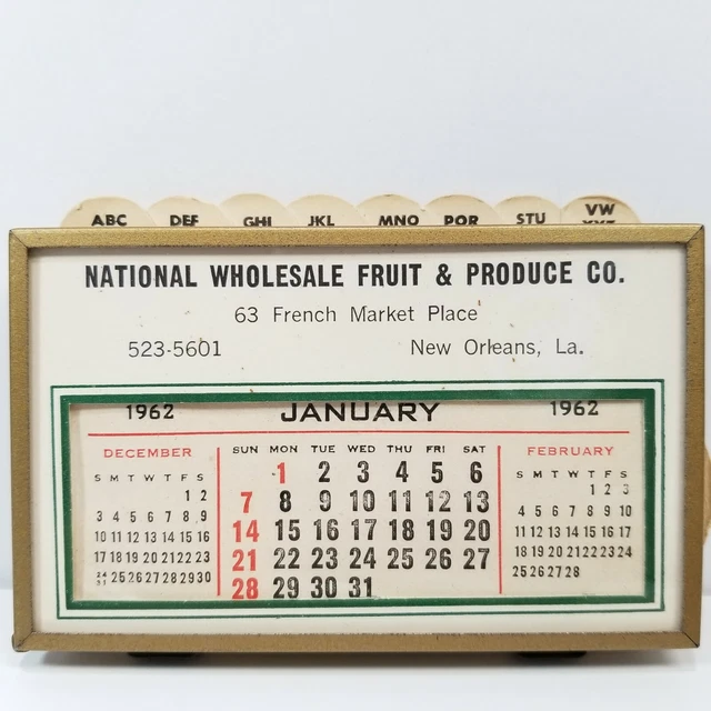 1962 NATIONAL WHOLESALE Fruit Produce Co New Orleans Advertising Desk ...