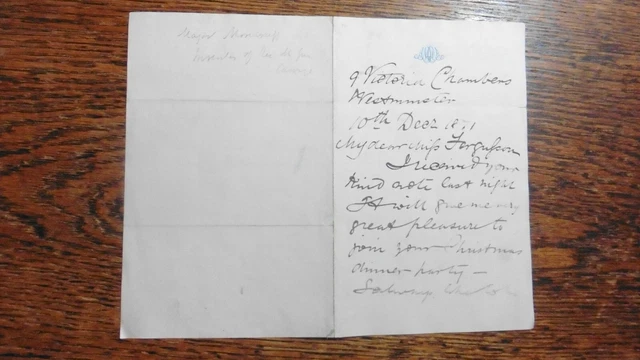 AUTOGRAPH LETTER SIR Alexander Moncrieff Inventor Of The Disappearing ...