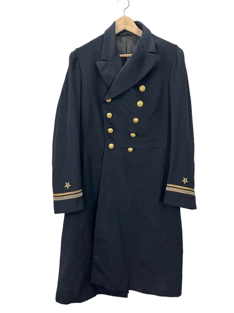 VTG 40S WW2 USN Navy Named Commander Black Wool Frock Coat Peacoat USS ...
