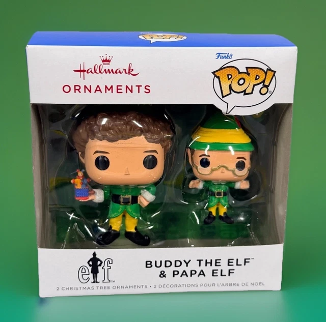 FUNKO POP! BUDDY The Elf & Papa Elf Christmas Ornament Hallmark NEW £9. ...