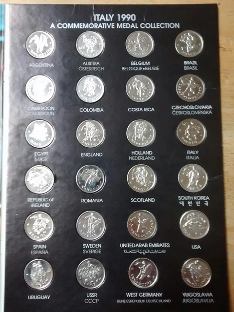 WORLD CUP 1990 Coppa Del Mondo coin token medal - choose nation ...