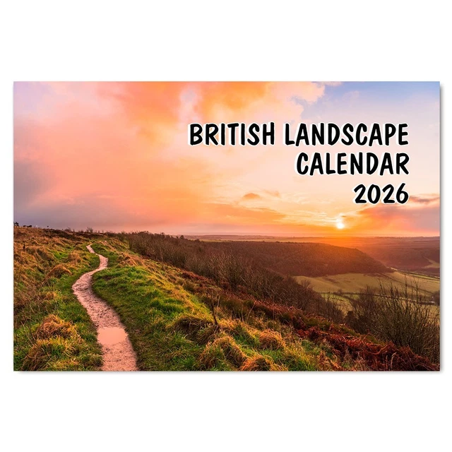 A4 BRITISH LANDSCAPE Calendar 2026 One Month to View Wall Calendar ...