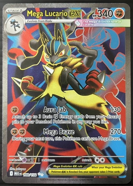 POKÉMON TCG MEGA Evolution Mega Lucario EX 160/132 Ultra Rare Card £13. ...
