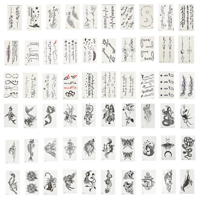 60 SHEETS AUTOCOLLANT Tatouage Stickers Pour Tatouages Homme EUR 8,25 ...