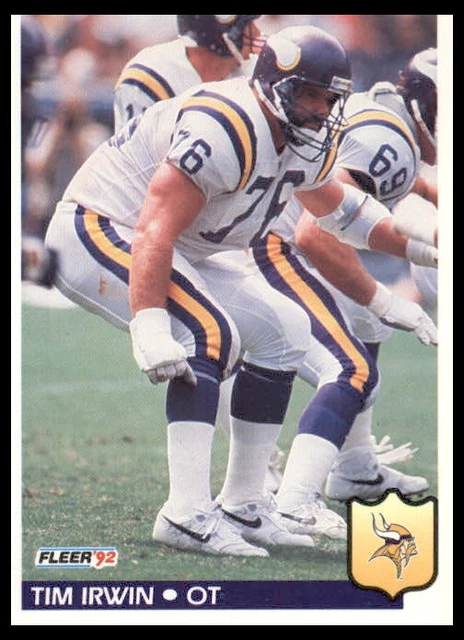 CARTE DE FOOTBALL Fleer #245 Tim Irwin Minnesota Vikings 1992 EUR 1,76 ...