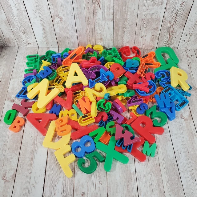 VINTAGE ALPHABET LETTERS Numbers Math Refrigerator Fridge Magnets Lot ...