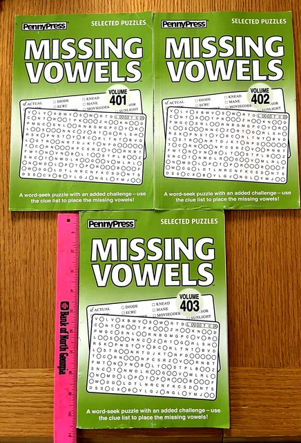 Missing Vowels Word Search Puzzles
