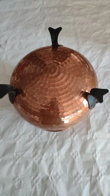 CACHE POT CHAUDRON tripode cuivre martelé 8,5 cm miniature vintage ...