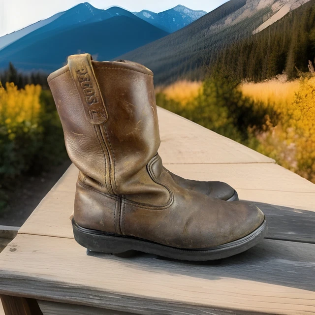 RED WING 1105 Pecos Work Boots Mens 10.5E Brown Leather Custom Made ...