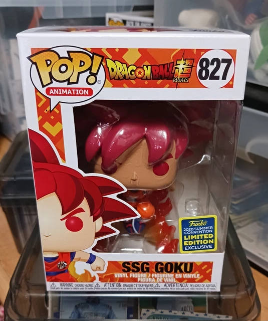 FUNKO POP! DRAGON Ball Super SSG Goku #827 Vinyl Figure LE w Protector ...