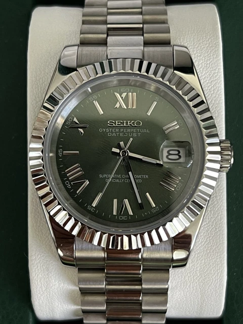 SEIKO DATEJUST MOD Green Roman Numeral Dial 39mm EUR 125,00 - PicClick DE
