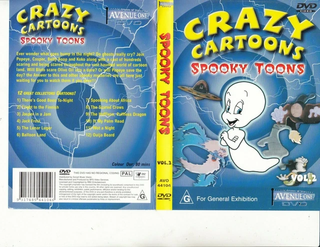CRAZY CARTOONS-SPOOKY TOONS-VOL 2-[12 Cartoons]-Avenue One DVD-Animated ...