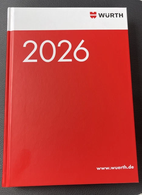 WÜRTH KALENDER, BUCHKALENDER 2026, DIN A 5 Format, Hardcover, rot /weiß ...