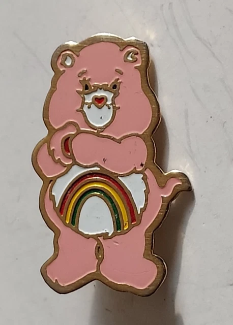 VINTAGE CHEER BEAR enamel Rainbow 1983 AGC H Eldon Care Bear pinback ...