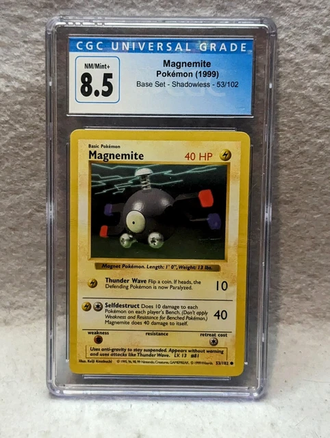 CGC 8.5 MINT Magnemite Base Set Pokemon Card 53/102 Graded NM $26.00 ...