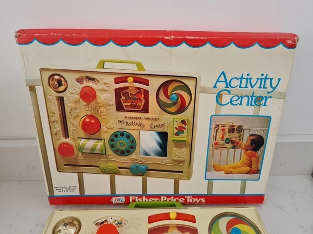 FISHER PRICE ACTIVITY CENTER Toddlers Babies Cot Toy Vintage Retro 80s ...