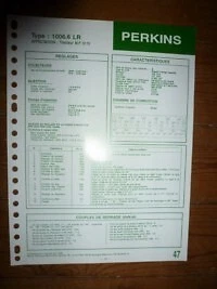 1006.6 LR - Fiche Technique Perkins-Massey ferguson EUR 2,00 - PicClick FR