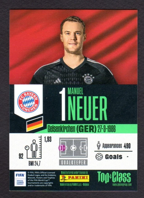PANINI TOP CLASS 2024 Trading Cards Max Power #168 Manuel NEUER Bayern ...