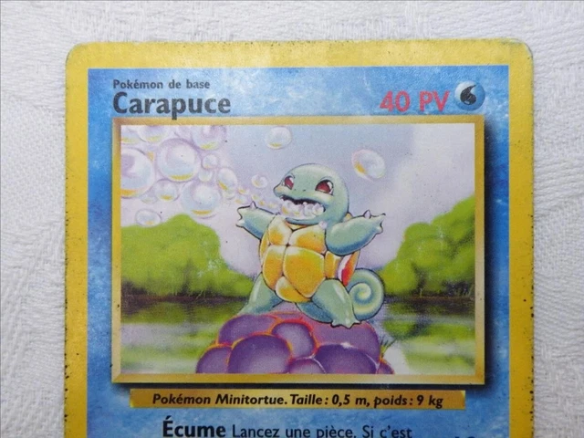 CARTE POKEMON CARAPUCE 40 PV 63/102 SET DE BASE - voir descriptif et ...