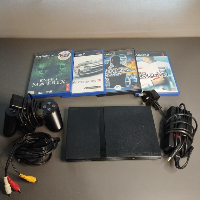 SONY PLAYSTATION 2 Slim SCPH-77003 PS2 Bundle With 4 Games Tested ...