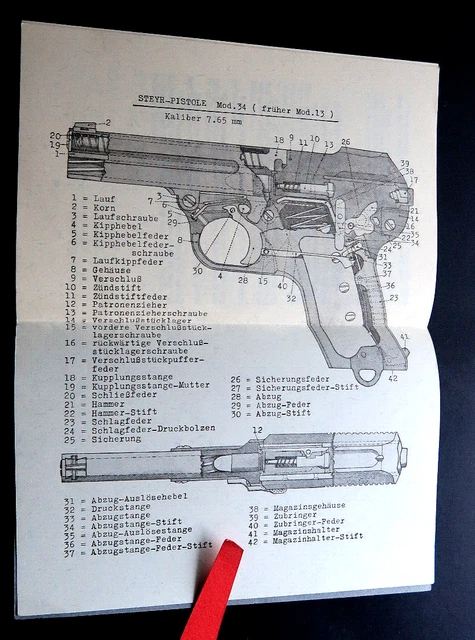 WW2 GERMAN OFFICERS REVOLVER STEYR POLICE MODELL 34 AUTOMATIC PISTOL 7 ...