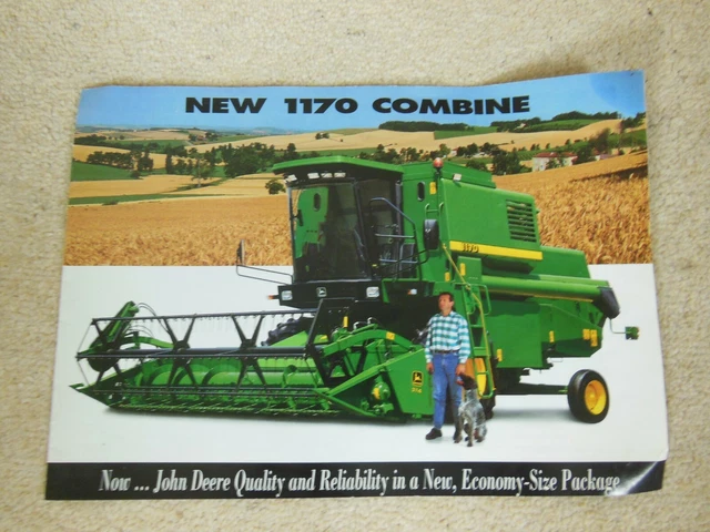 JOHN DEERE 1170 Combine Harvester Brochure Circa 1996 £16.00 - PicClick UK