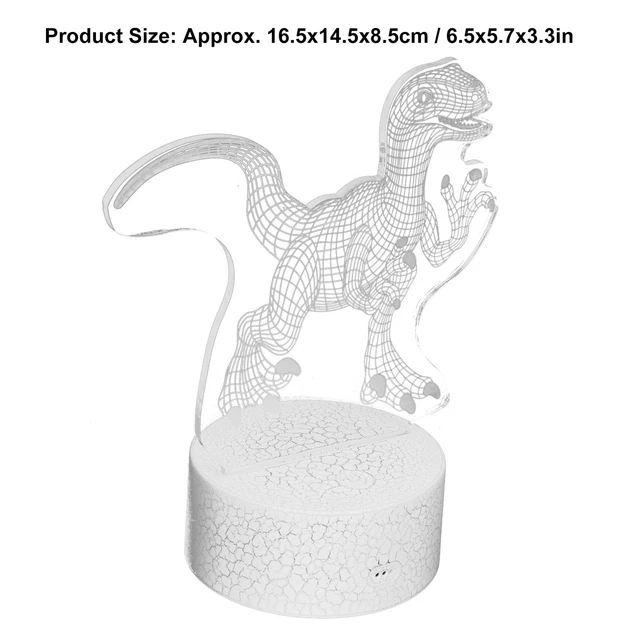 DINOSAUR 3D NIGHT Light 16 Colors 4 Modes RGB Colorful Dimmable Touch ...