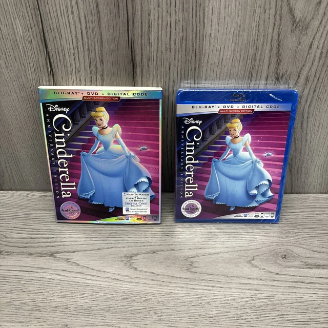 DISNEY ORIGINAL CINDERELLA Anniversary Edition Blu-ray DVD Digital Code ...