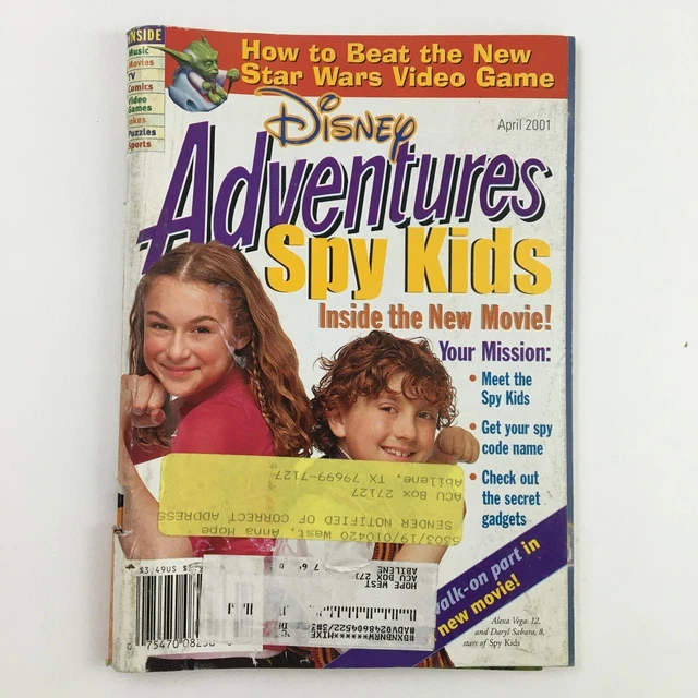 DISNEY ADVENTURES MAGAZINE April 2001 Inside The New Movie of Spy Kids ...