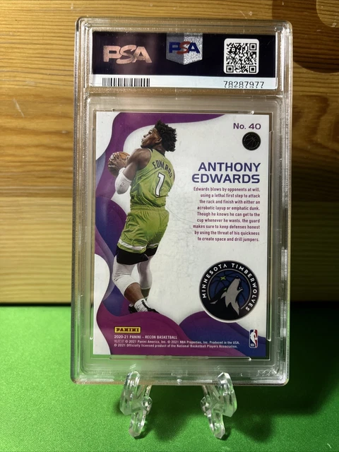 ANTHONY EDWARDS 2020 Panini Recon Rosso/199 PSA 8 Lupi di Legno EUR 85 ...