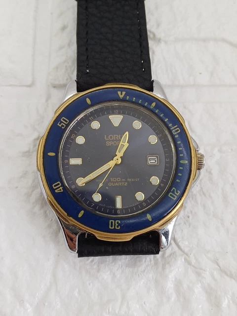 VINTAGE LORUS BY Seiko Sports V532-7F70 Diver 100m Mens Quartz Date ...