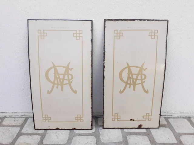 2 PLAQUES ÉMAILLÉE Ancienne Compagnie Métro Parisien CMP Chemin De Fer RATP SNCF EUR 480,00 ...