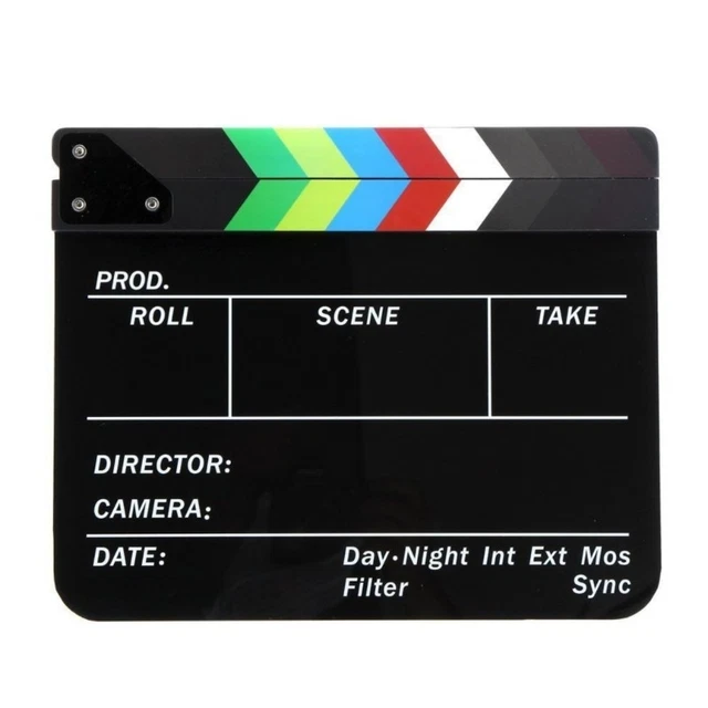 FILM CLAPPER BOARD Movie Film Flap with Inner for Studio Clapperboard ...