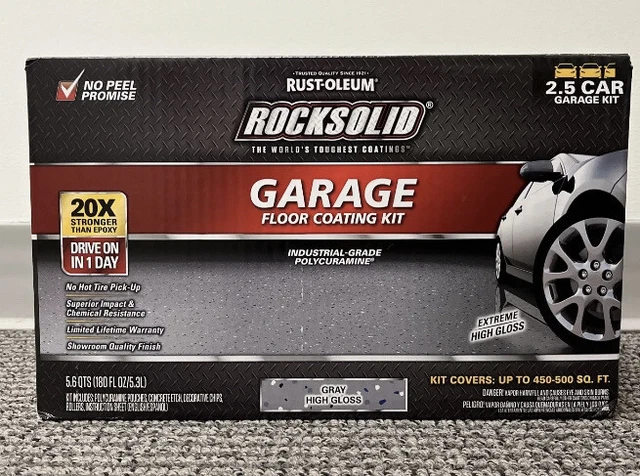 RUST-OLEUM 293513 ROCKSOLID Garage Floor Coating Gray Kit 2.5 Car ...