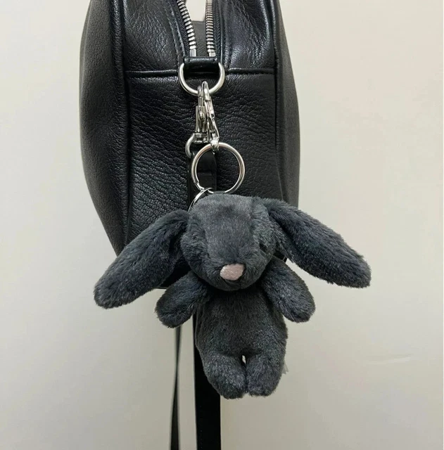 JELLYCAT AUTHENTIC BASHFUL Inky Black Bunny Bag Charm Keychain Plush £ ...