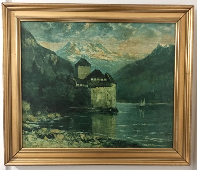 TABLEAU CHATEAU DE Chillon - Gustave Courbet - Reproduction Fidelis EUR 25,00 - PicClick FR