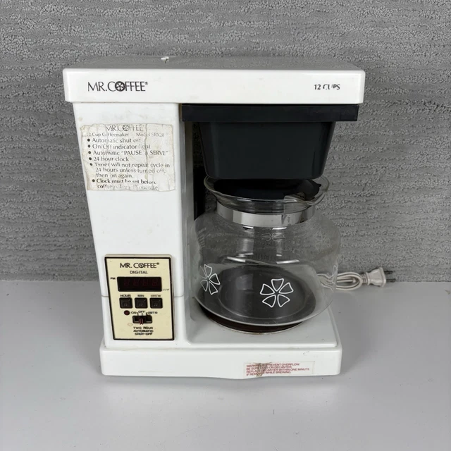 VINTAGE MR COFFEE 12 Cup Coffee Maker SRX-20 Red LED Digital Display ...