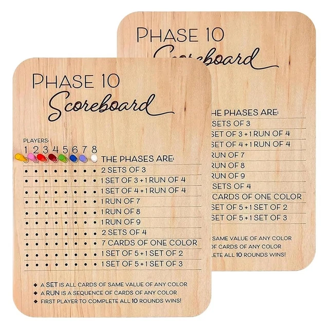 TABLEAU DE SCORE de la Phase 10 Carte de Score de la Phase Dix et Suivi ...