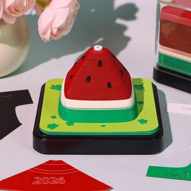 WATERMELON 3D CALENDAR 2026 Memo Artsy Pad Calendars, DIY Paper Carving ...