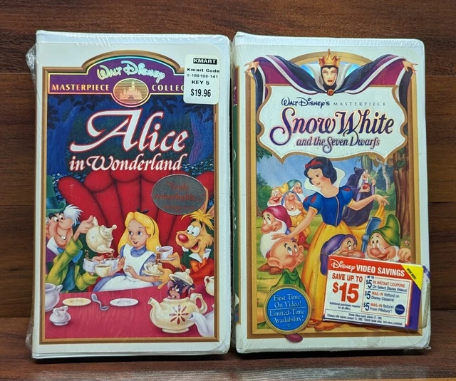 NEW LOT OF 2 Disney Masterpiece Collection VHS Snow White & Alice in ...
