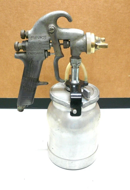 BINKS- MODEL 19 Pressure Paint Spray Gun W/Drip Proof Cup Sata ...