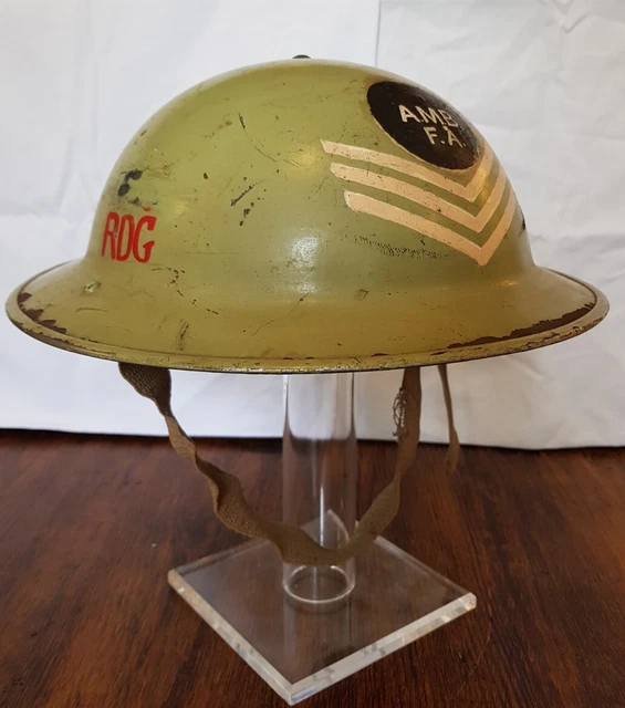 BRITISH WW2 STEEL Helmet Ambulance First Aid RDG Homefront/army £191.00 ...