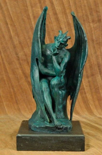 SATAN LUCIFER DEVIL Statue Bronze Satanism Baphomet Hot Cast Marble ...
