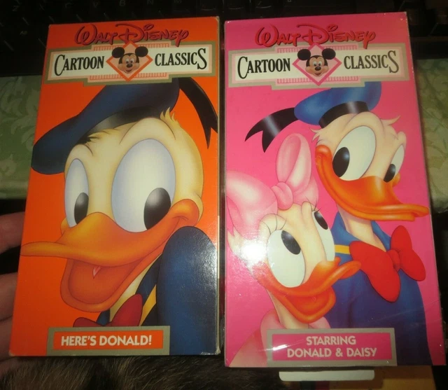 2 WALT DISNEY Cartoon Classics Vhs Tapes Here's Donald Starring Donald ...