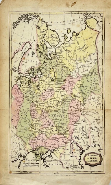 ANTIQUE MAP OF Europe - Map of Muscovy or Russia - Moscow - James ...