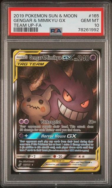 GENGAR & MIMIKYU GX 165/181 ALT ART Sun Moon Team Up 2019 Pokémon PSA 10 GEM MT EUR 55,03 ...