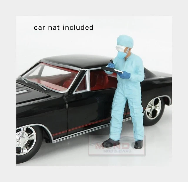 1:24 AMERICAN DIORAMA Figures Man Hazmat Crew Figure Vi Light Blue ...