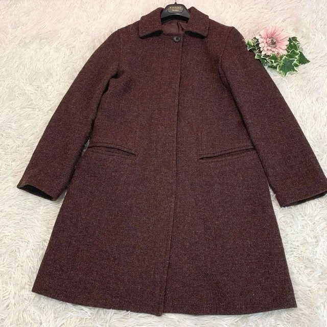 MARGARET HOWELL HARRIS Tweed Balmacaan Coat A-Line Rare Used Limited ...